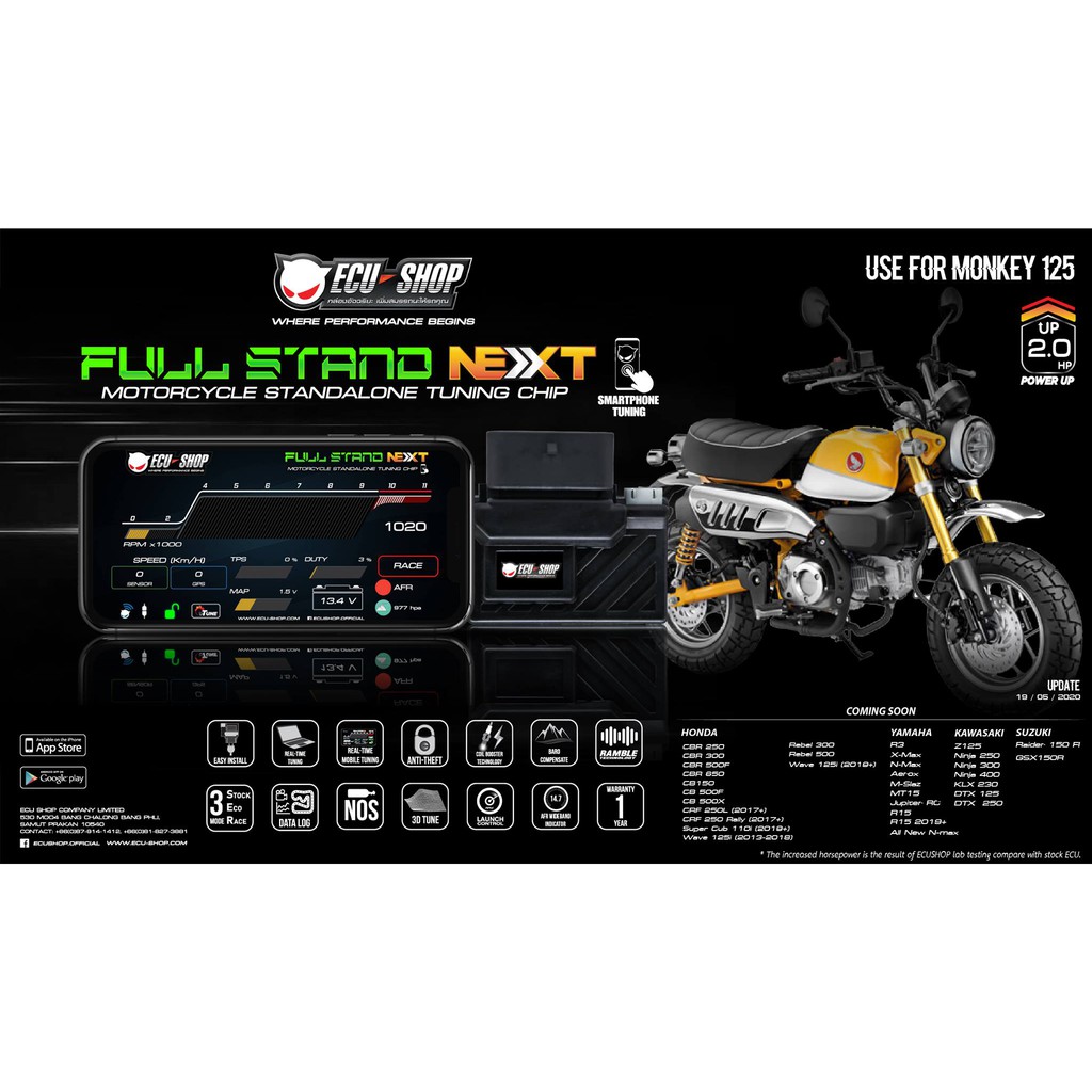 FULL STAND NEXT - MONKEY125 (รุ่นใหม่ 5 เกียร์ ใส่ไม่ได้) กล่องเพิ่ม ...