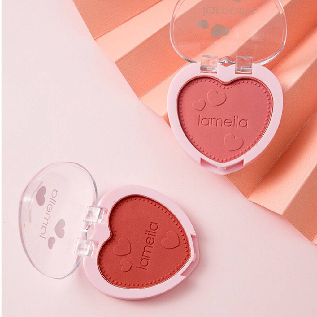 ลาเมล่าบลัชออนหัวใจ Lameila เนื้อดี สีสวย ติดทน Soft Blusher บลัชออนโทนส้ม ส้มพีช ชมพูพีช - kiss ...