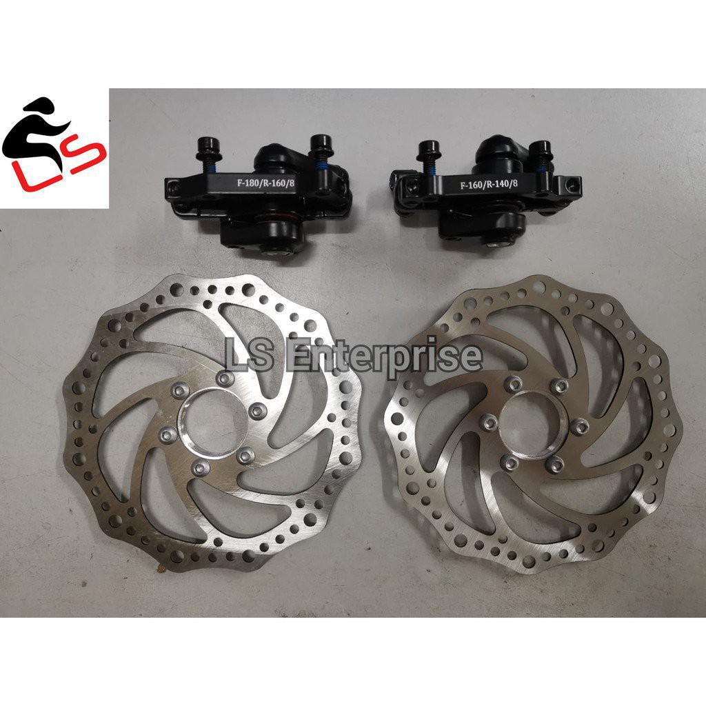 DghC Bicycle Disc Brake Set F/R Full Set MTB Basikal Brek Disc ...