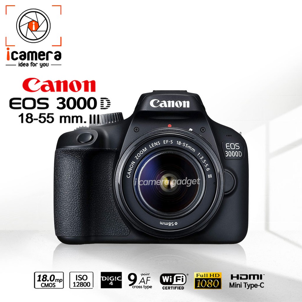 Canon Camera EOS 3000D Kit 18-55 mm. III - รับประกันร้าน i camera 1ปี ...