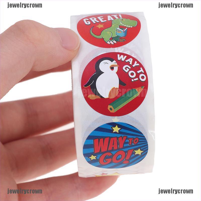 [Crown] 500PCS/Roll Nice Work Super Job Stickers Stationery Sticker ...