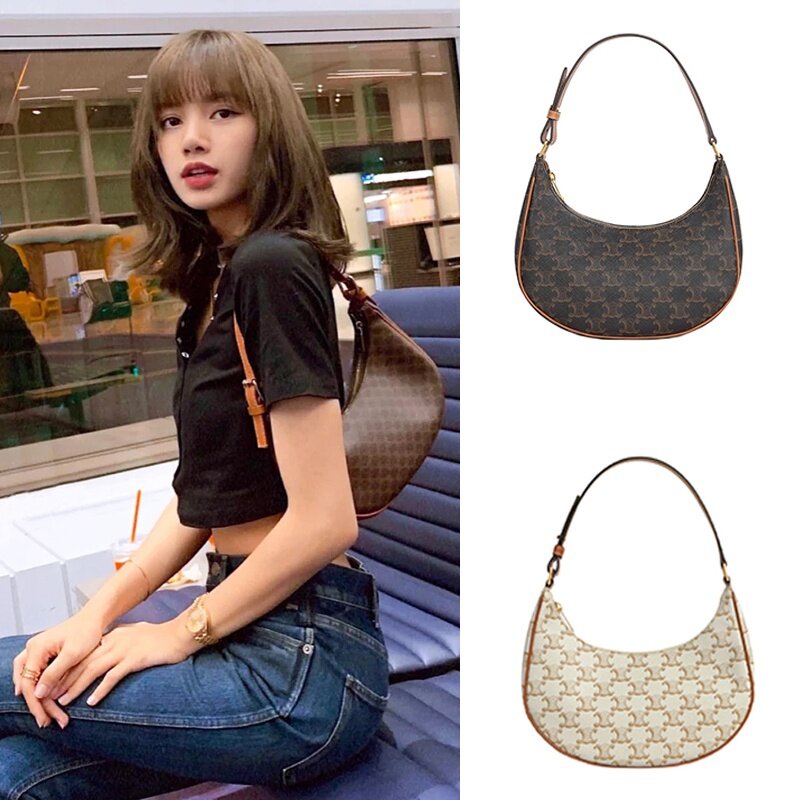 【Coco-mall】COD จัดส่งภายใน 2 วัน lisa สไตล์เดียวกัน PU ถุงใต้วงแขน กระเป๋าถือ กระเป๋าสะพายไหล่ ...