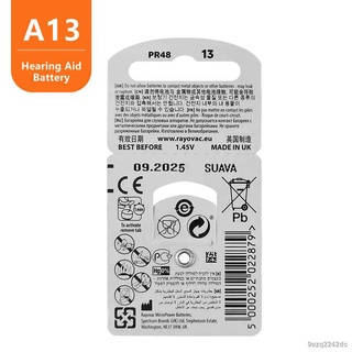Hearing Aid Batteries 60pcs / 10 Cards Rayovac Peak 1.45v 13a A13 13 P13 Pr48 Zinc Air Battery ...