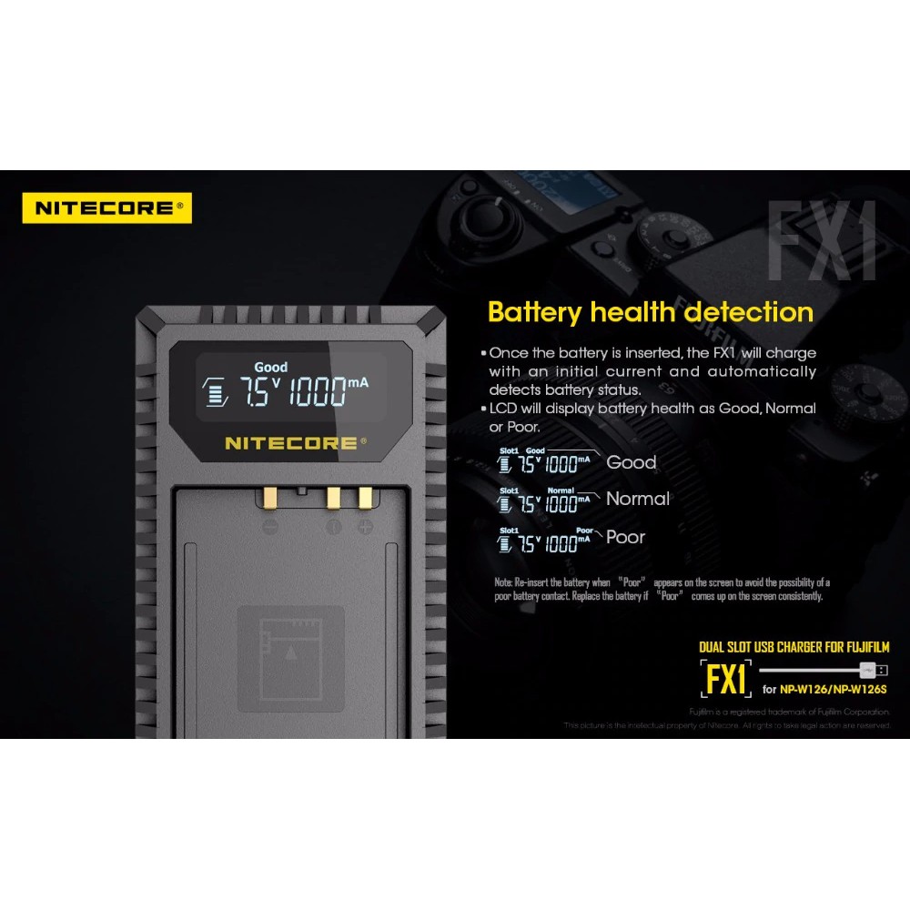 NItecore FX1 แท้100 X-PRO1 X-T1 XE1 XE2 HS30 X-T10 X-T2 X-E2S X-PRO2 X ...