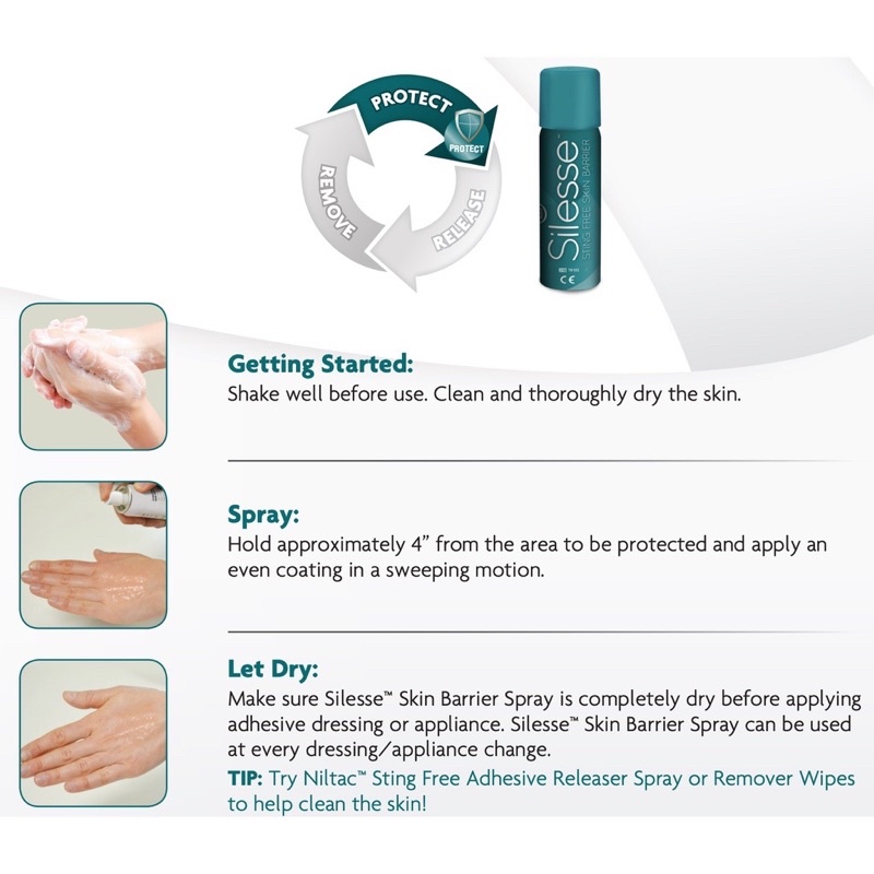 Silesse Skin Barrier Spray 50 mL สเปรย์เคลือบผิวหนังป้องกันอุจจาระหรือ ...