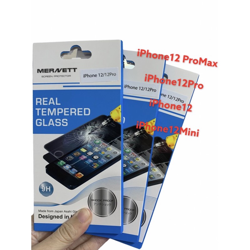 Mernett กระจกกันจอแตกเต็มจอแบบใส iP12ProMax iP 12Pro iP12 iP12Mini ...