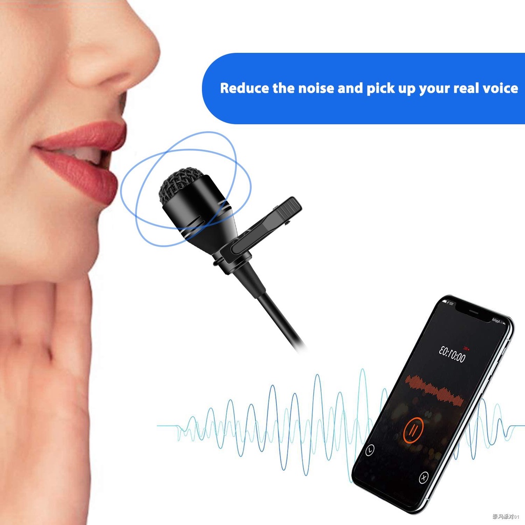 KIMAFUN Wireless Lavalier Lapel Microphone External Voice Collar Mic ...