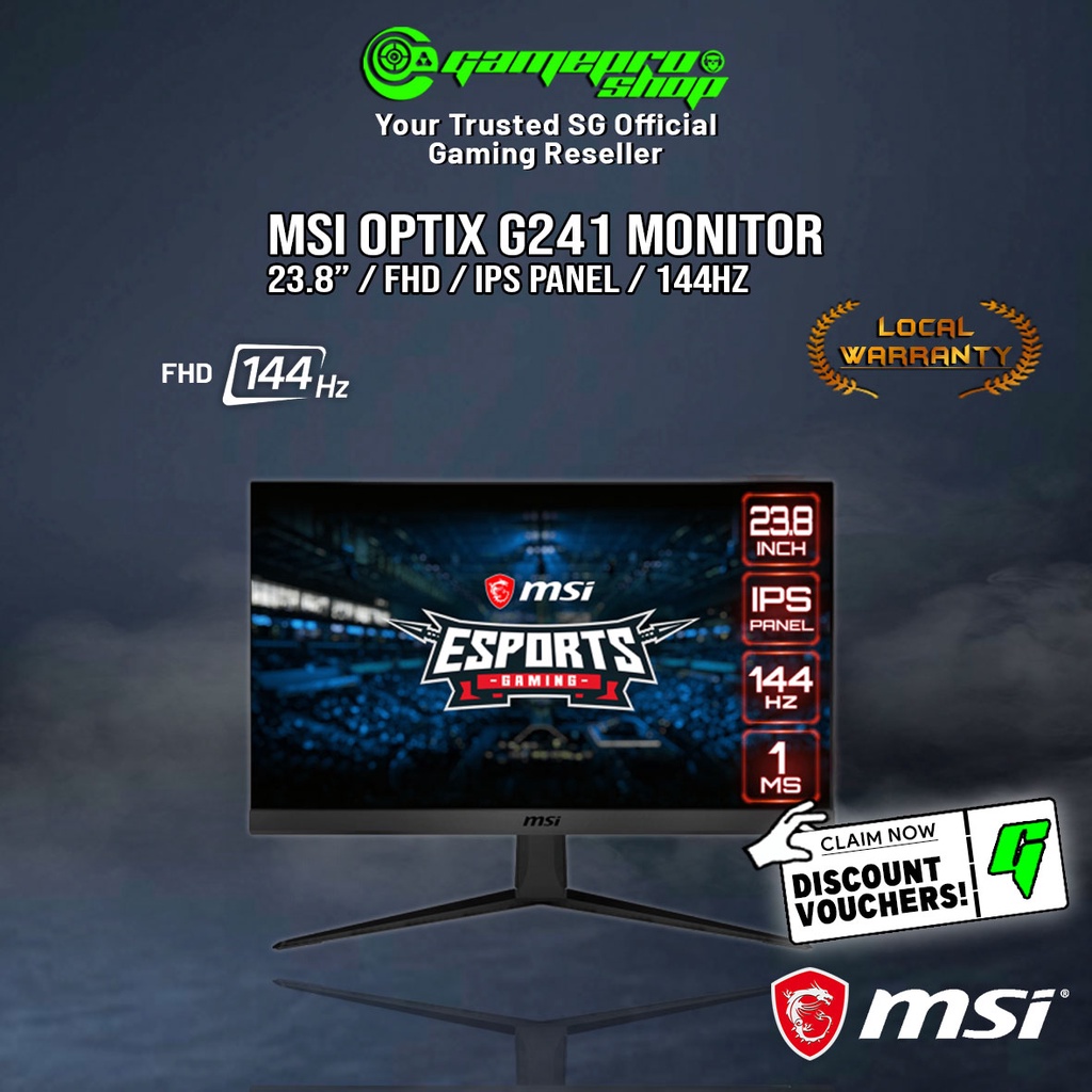 Hot sale-MSI Optix G241 Gaming Monitor (23.8inch/IPS Panel/FHD/144hz ...