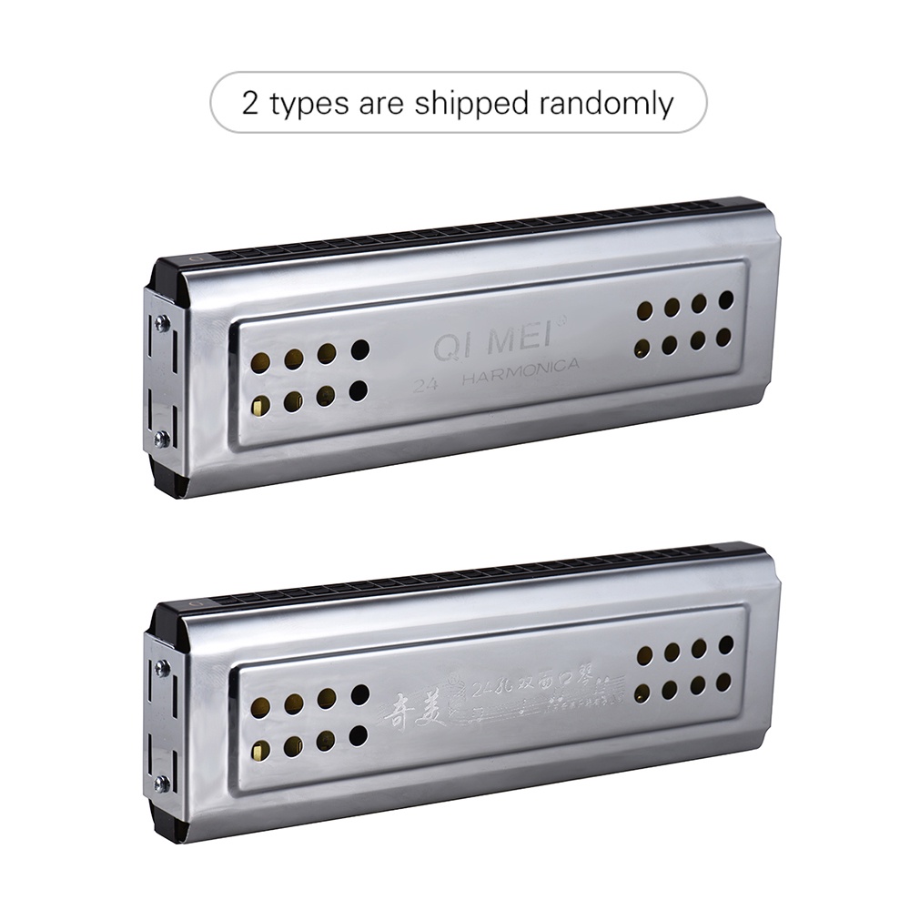 ↂ2-in-1 Dual-sided Tremolo Harmonica Mouth Organ Dural Key of CG 24 ...