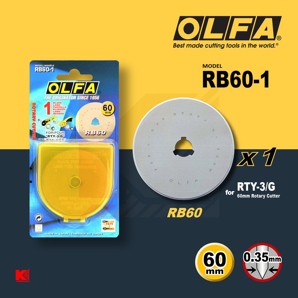 ใบคัตเตอร์ OLFA รุ่น RB60-1 แบบตัดขาด (ใช้กับรุ่น RTY-3/G) | Shopee Thailand