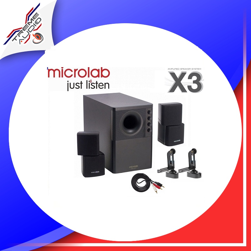 Microlab x3 2.1ch ลำโพง ริมแดง สำหรับคอมพิวเตอร์และเครื่องเสียงอื่นๆ ...