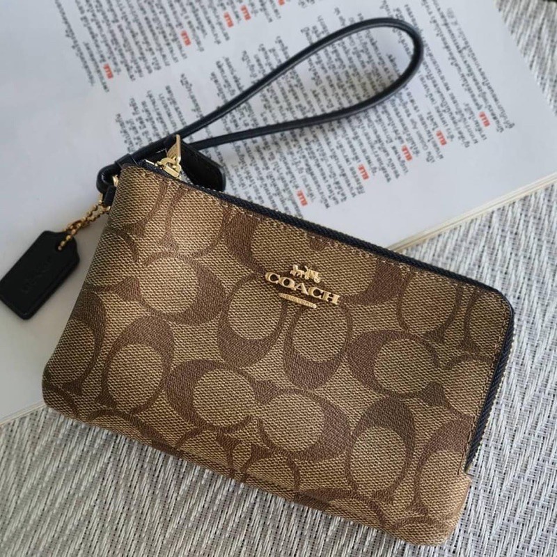 พร้อมส่ง แท้ ????????????% New Coach คล้องมือ 2 ซิป S DOUBLE CORNER ZIP ...