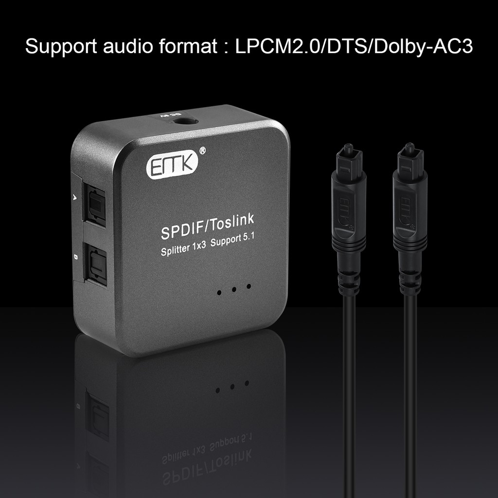 {new}Digital optical audio Splitter SPDIF Toslink Splitter 1 input 3 ...