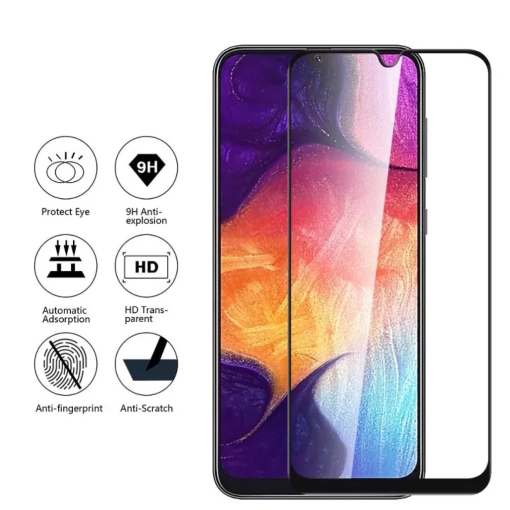 ราคาถูก 9H Full ฟิล์มกระจกเต็มจอ Samsung A22 A32 A42 A53 A7-2018 M01 ...