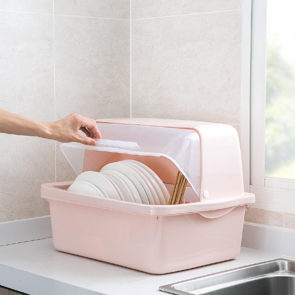 【JUJIAJIA】Home Everyday Dish Storage Box with Cover Bowl Chopsticks ...