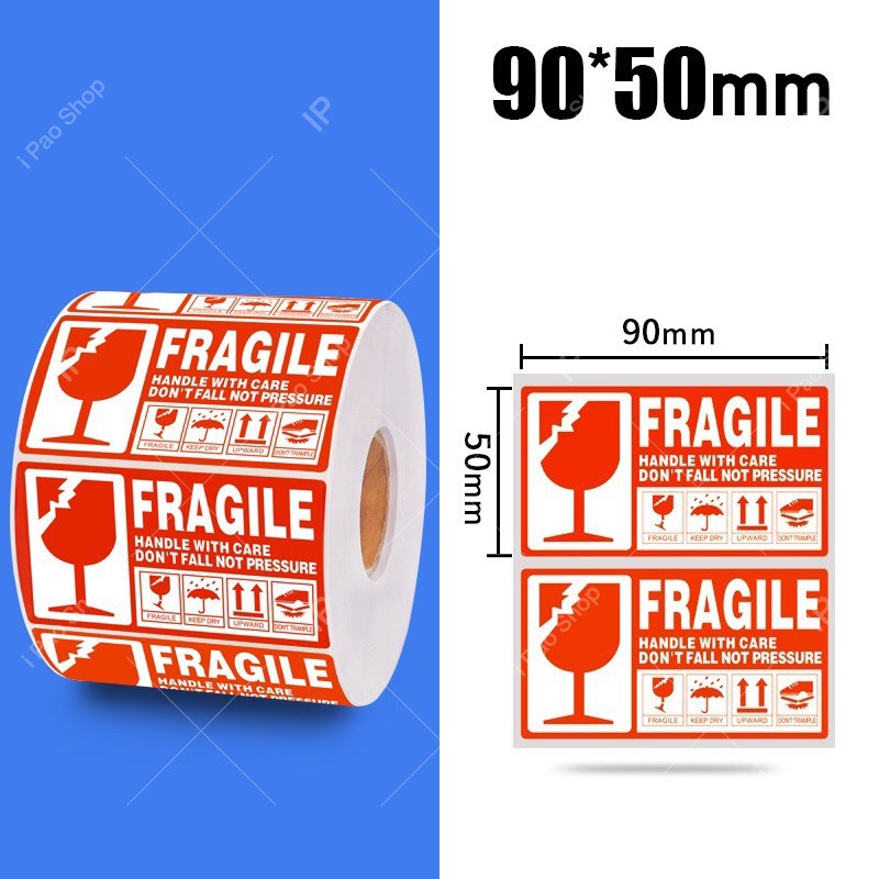 สติกเกอร์ระวังแตก เล็ก ใหญ่ กันแตก Fragile Sticker สติ๊กเกอร์เก็บเงิน ...