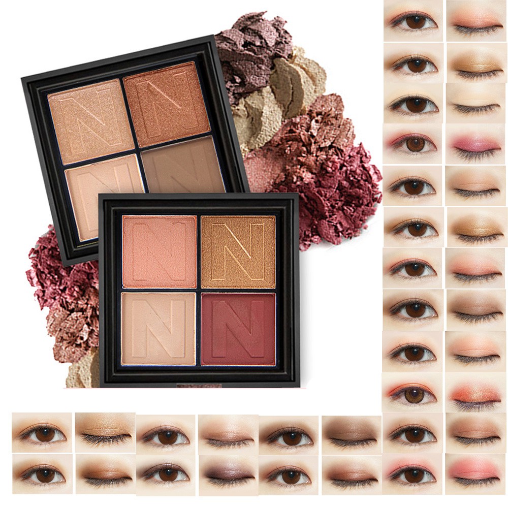 NOVO four color eye shadow, lasting without makeup, pearlescent eye ...