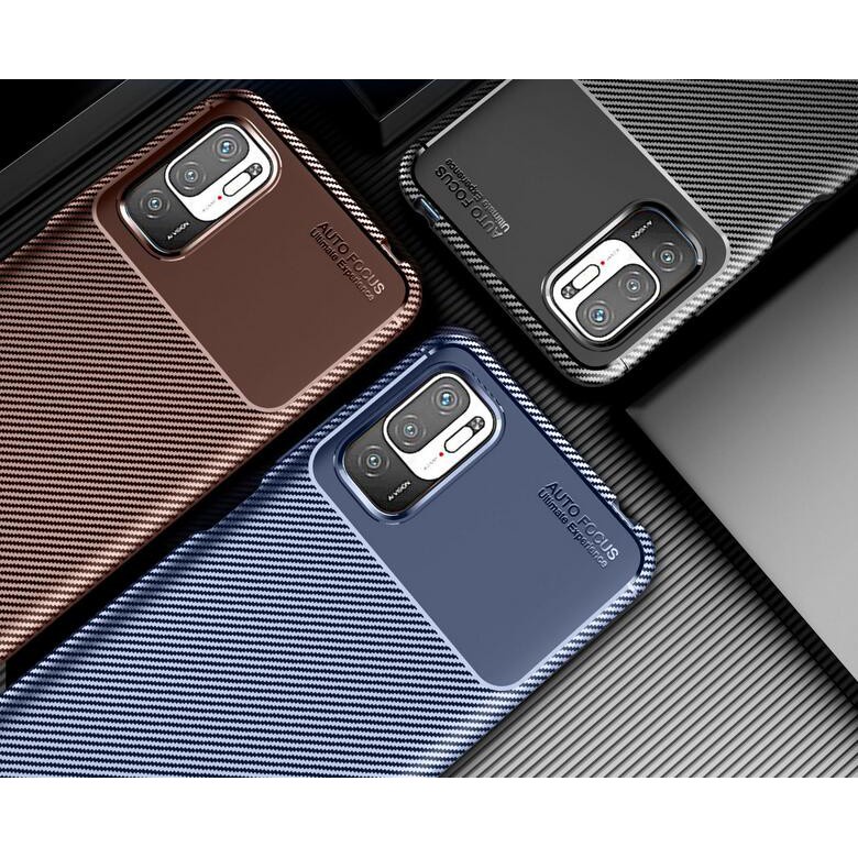 Xiaomi POCO M3 Pro/Redmi Note 10 5G Soft Case Shockproof Carbon Fiber Slim Back Protective Cover ...