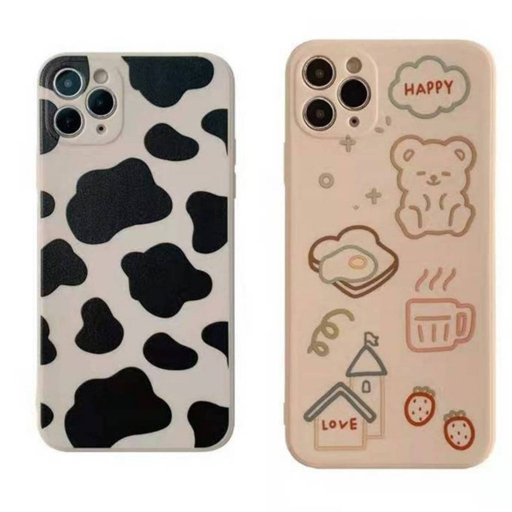 รีวิว เคสมือถือแบบซิลิโคนลายวัวและหมี สำหรับ 11 X Xr Xs Max 7 8 Plus Se