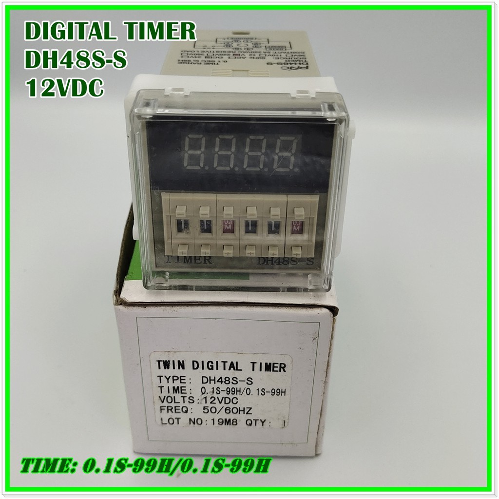 TYPEDH48S-S DIGITAL TIMER TWIN ทวินไทเมอร์ DIN48x48MM. TIME RANGE 0.1S ...