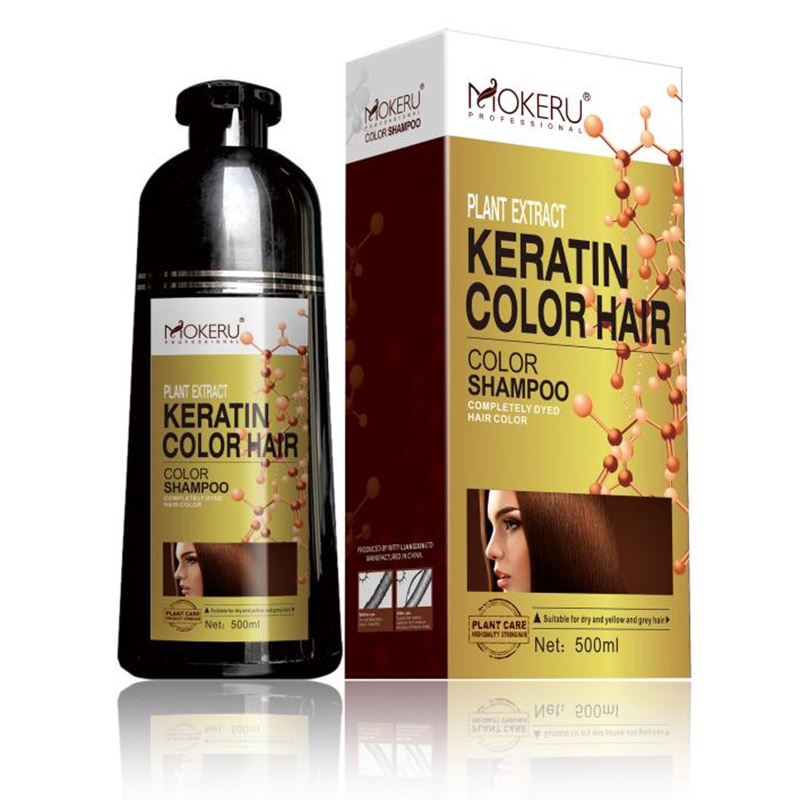 Mokeru 500ml Natrual Plant Extract Keratin Brown Black Permanent Color ...