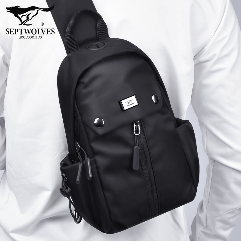 Septwolves Men s Chest Bag Oxford Canvas Shoulder Bag Messenger Bag ...