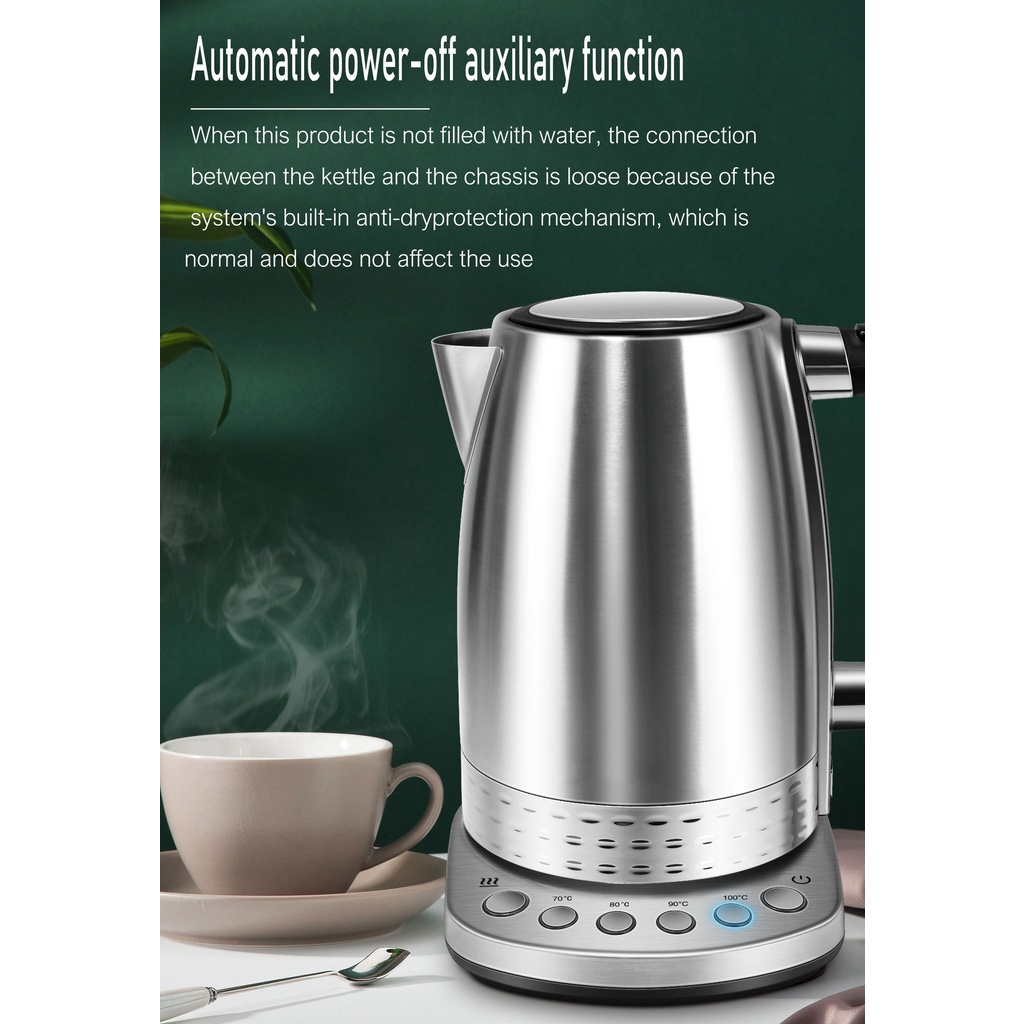 1.7L Electric Kettle Tea Coffee Thermo Pot Appliances Kitchen Smart ...