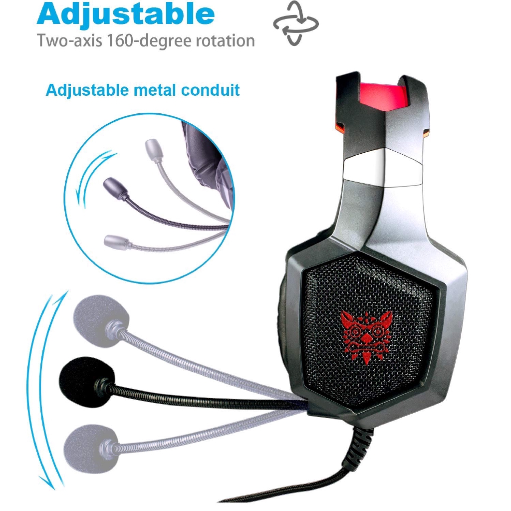 Original Onikuma K8 Ps4 หูฟังสำหรับเล่นเกม Led Over Ear Headphones