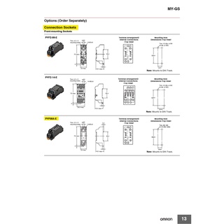 ซ็อกเก็ตรีเลย์สำหรับ MY2 8ขา / Socket Relay type PYF08A-E 8pin for MY2 ...