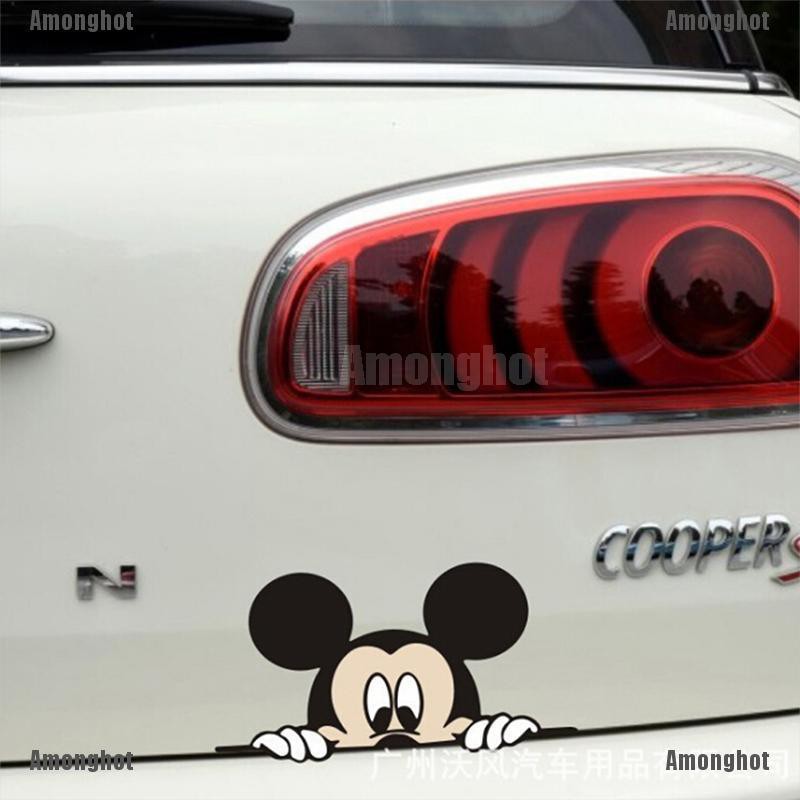 Amonghot 1Pc Cute Mickey Mouse Peeping Car Stickers Rearview Mirror ...