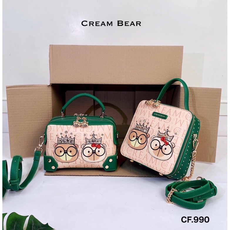 Cream Bear กระเป๋าสะพายได้ ถือได้ | Shopee Thailand