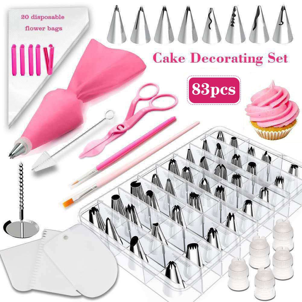 【READY STOCK】83pcs Cake Decorating Set Baking Supplies Icing Tips ...