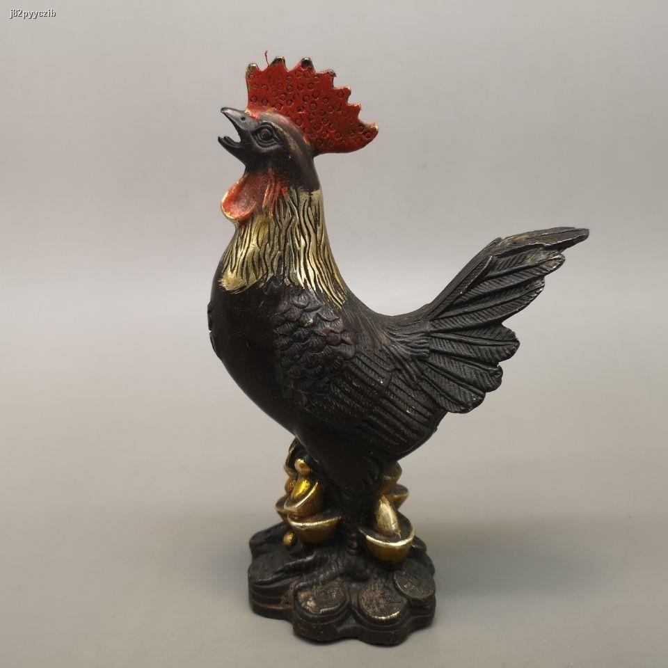 Copper Rooster Money Ingot Zodiac Bronze Rooster Lucky Decoration Home ...