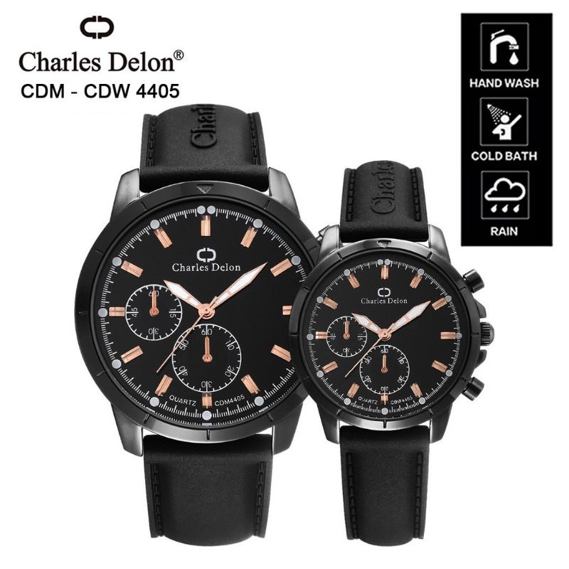 Cauple Charles Delon ของแท้ นาฬิกาข้อมือ สายยาง กันน้ํา นาฬิกาอะนาล็อก ...