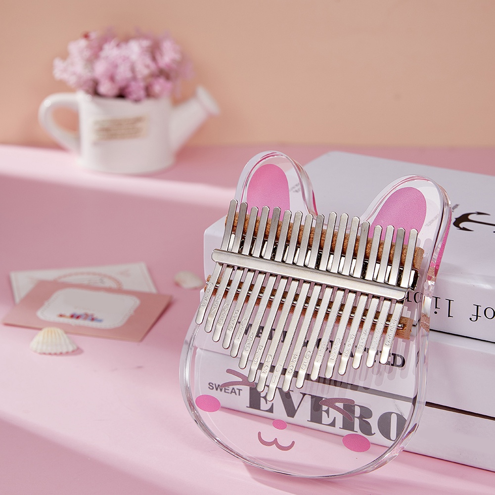 17 Key Crystal Transparent Kalimba Portable Acrylic Thumb Piano Musical ...