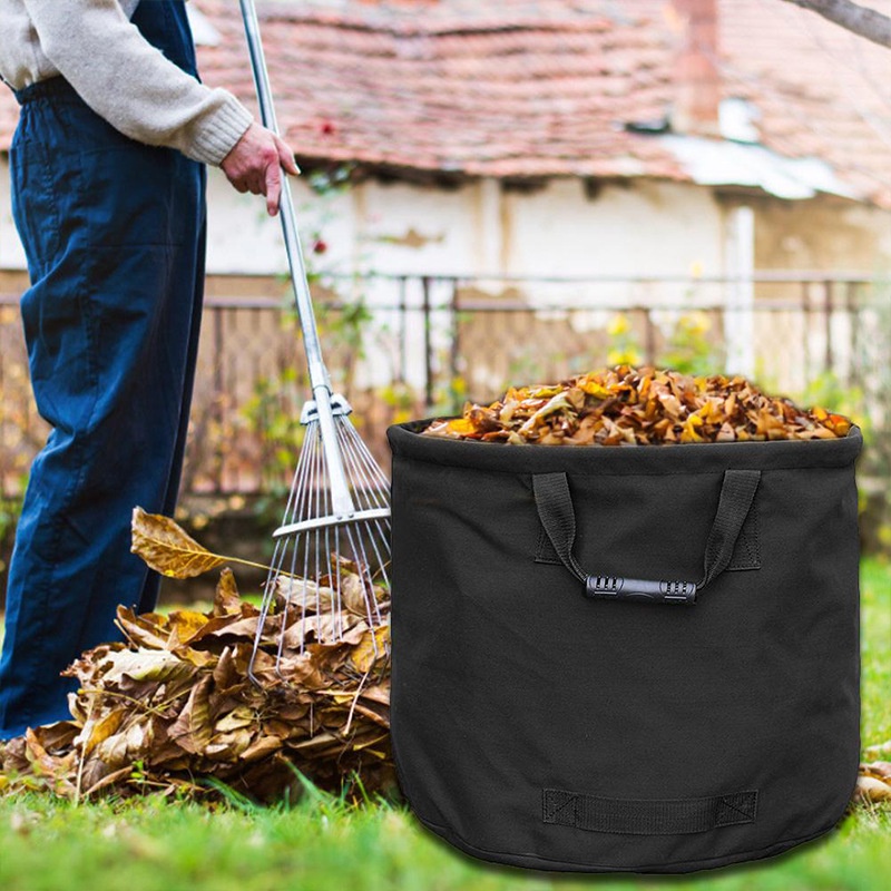 Garden Fallen Leaves Composting Bags Garden Leaf Bucket Foldable ...