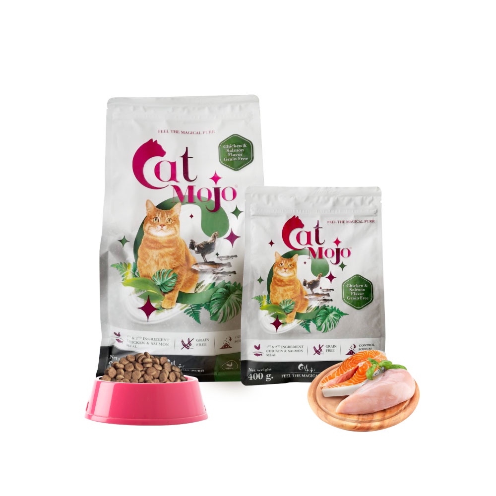 Cat Mojo อาหารแมว แคทโมโจ เกรนฟรี เกรดโฮลิสติก บำรุงขนผิวหนังและสมอง ...