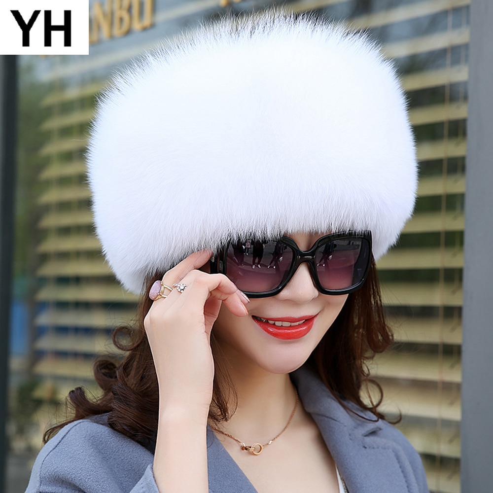 2020 Women Winter Natural Real Fox Fur Hat 100 Real Fox Fur Cap Quality ...
