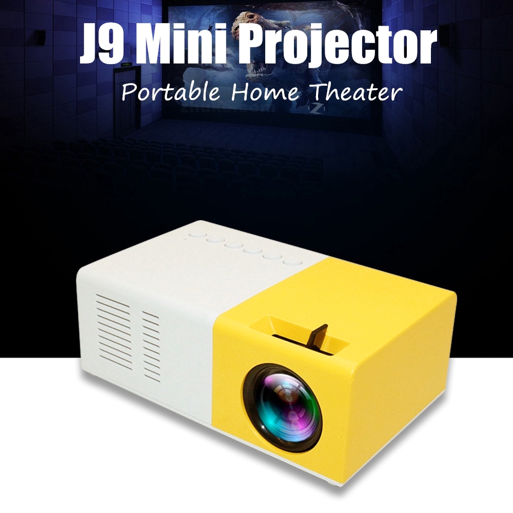 YT200 Black LED Mobile Video Projector Support 1080P Home Theater Media ...