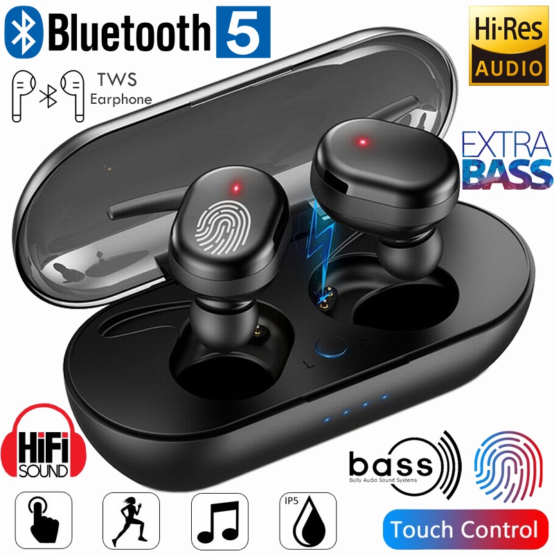 TWS Headset Wireless Earbuds Noise Reduction 9D Stereo Sound In-ear ...