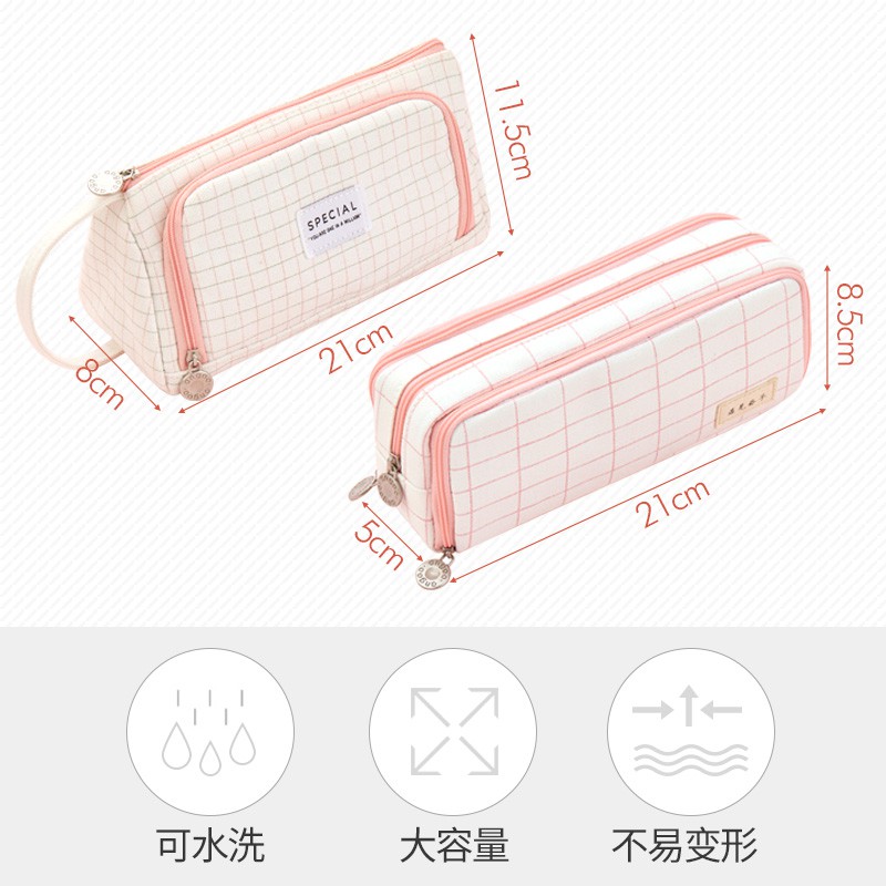 angoo เกลือกรณีดินสอความจุขนาดใหญ่ที่เรียบง่ายหญิงน่ารักมัลติฟังก์ชั่ ...