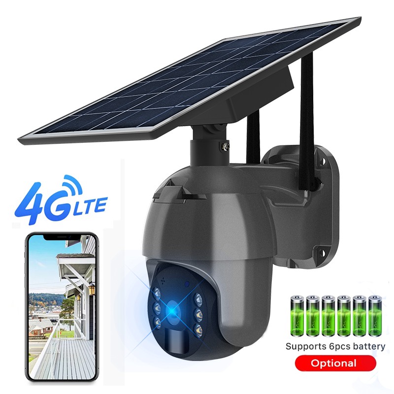 แบตเตอรี่กล้อง4G WiFi IP Camera Solar Powered Outdoor Sim Card 3MP ...