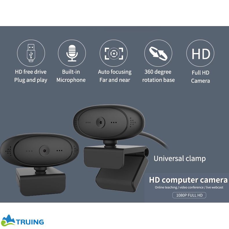 Online Lessons HD Auto Focus Webcam Microphone Video Call Computer ...