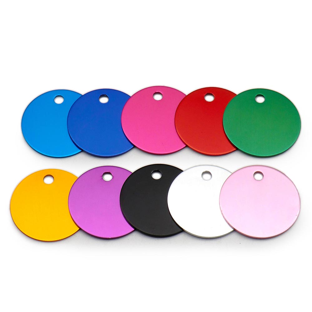 Wholesale 100pcs Round Aluminium Dog ID Tag Custom Cat Dogs Name Pet ID ...