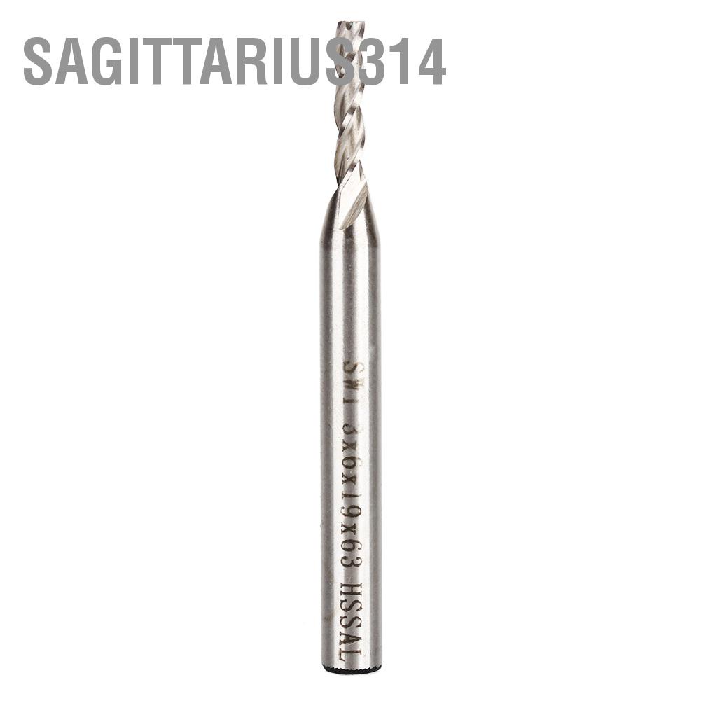 Sagittarius314 Diameter 3mm 3 Flute HSS Aluminium End Mill Cutter CNC ...