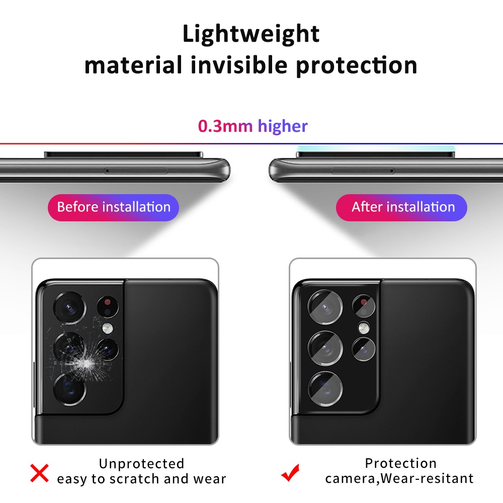 3D Rear Camera Lens Tempered Glass Protector Film For Samsung Galaxy ...