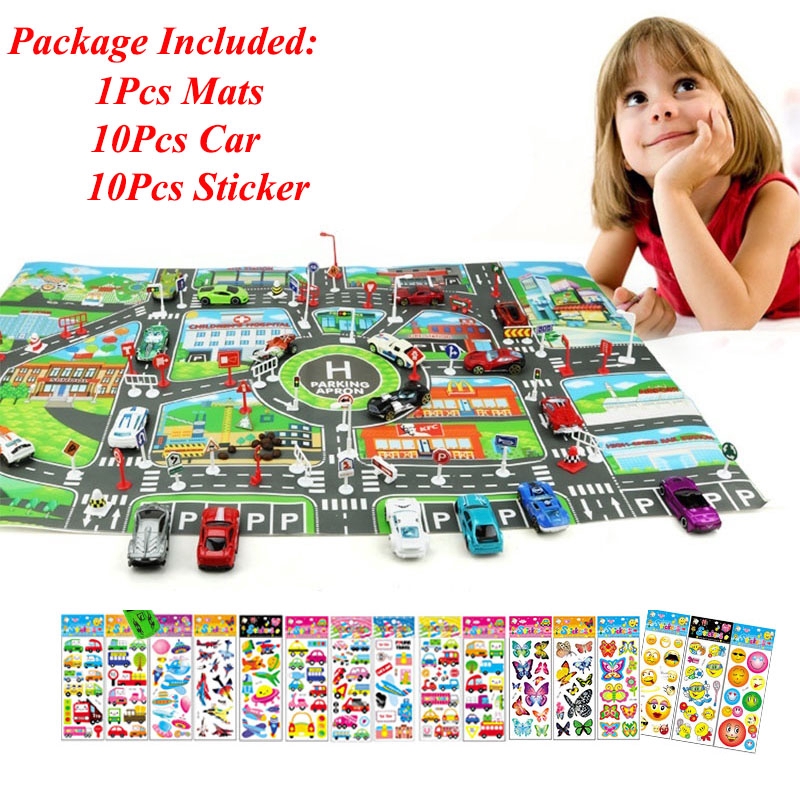 21Pcs Kids Toys City PARKING LOT Roadmap Map DIY Car Model Toys ...