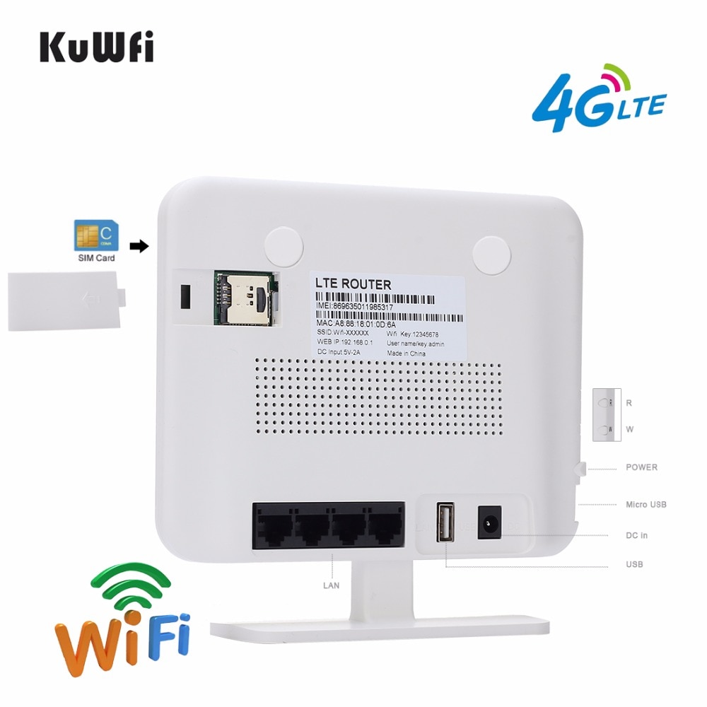 KuWFi Update Version Wireless Router 4G LTE Router 150Mbps 4G CAT4 CPE ...