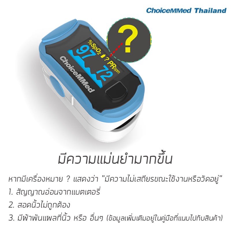 1 แถม 1 ยุคนี้ต้องมีติดตัว แท้ มีประกันChoiceMMed MD300C29 เครื่องแท้ เครื่องวัดออกซิเจน ปลาย ...