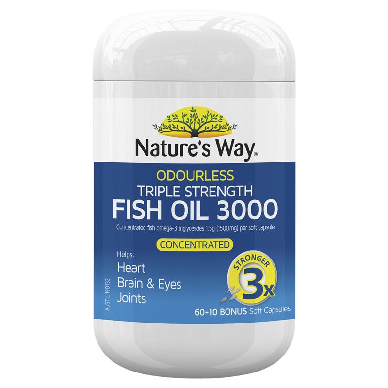 Natures Way Advanced Omega Triple Strength Fish Oil 60 Capsules น้ำมัน ...